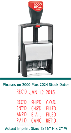 Rectangular 2000 Plus Classic Self-Inking Stamp Dater Phrases
